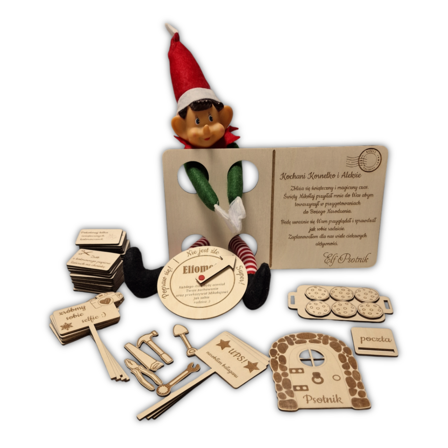 ELF - zestaw z akcesoriami i personalizowanym listem - Drewniana Magia