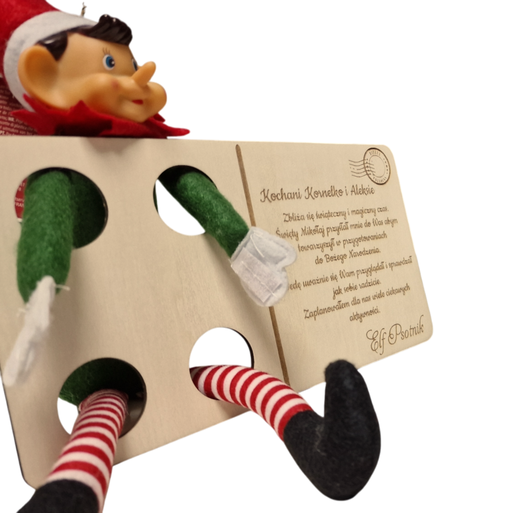 List powitalny personalizowany - akcesoria Elf Psotnik - Drewniana Magia